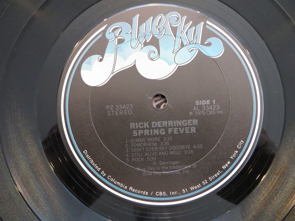 Rick Derringer – Spring Fever - 1975 - Blue Sky PZ 33423 Vinyl LP VG+ ...