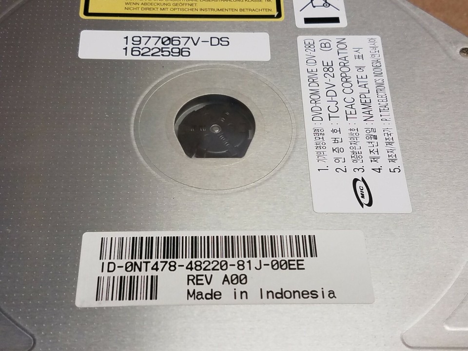 TEAC Laptop CD DVD Drive 0NT478 TCJ-DV-28E 1977067V-DS A00 Bay Dell | eBay