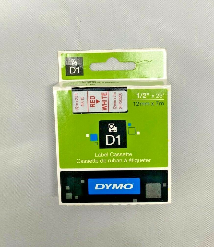 Dymo D1 45015 RED/WHITE Label Cassettes | eBay
