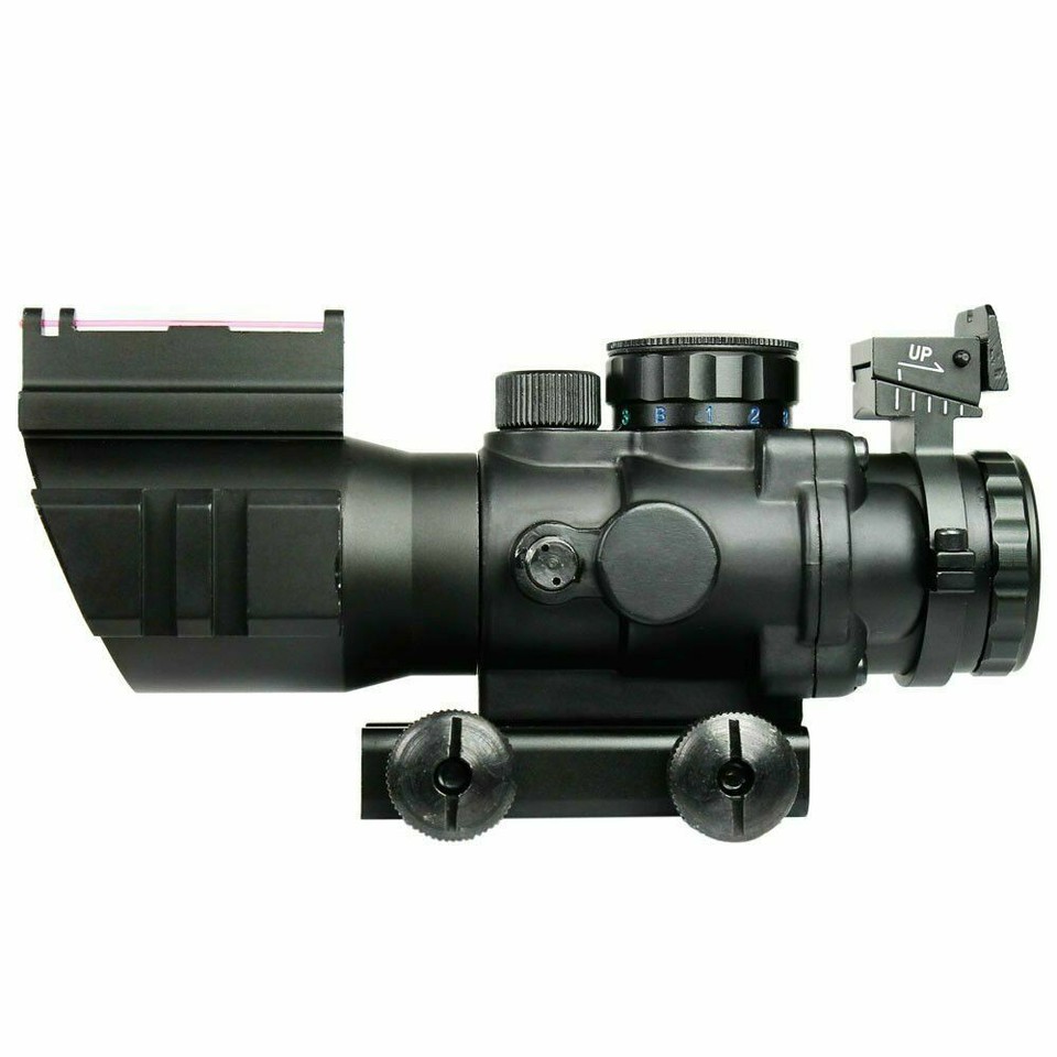4X32 Tactical Rifle Scope - Tri-Illuminated Chevron Recticle Fiber ...