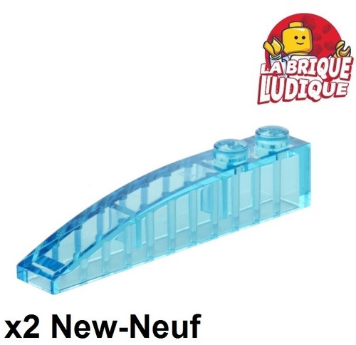 LEGO - 2x Slope Curved Slope Curved 6x1 Light Blue Trans Light Blue ...