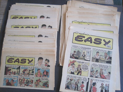 Vintage original 180+ Captain Easy Color Sunday comic strip lot late ...