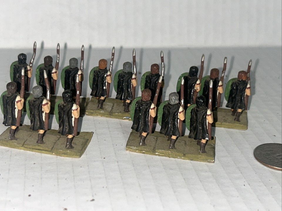 Vintage Hand Painted Metal Miniature 28mm Shield Wall Infantry Lot 1/72 ...
