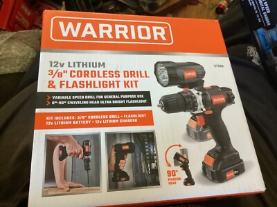 WARRIOR 12V Cordless 3/8 in. Drill/Driver and Flashlight Kit | eBay