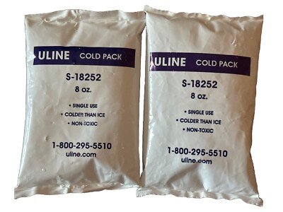 ULINE Cold Packs S-18252 8 oz 6x4x1" pack of 2 | eBay