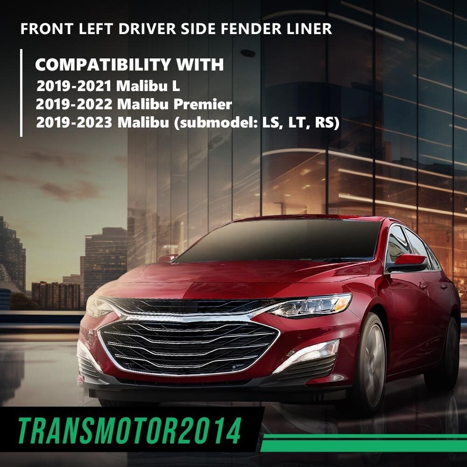 Fit For 2019-2023 Chevrolet Malibu 84506561 Fender Liners Front Driver ...