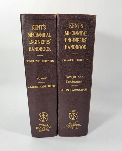 Kent's Mechanical Engineers' Handbook Twelfth Edition Set of 2 Books | eBay