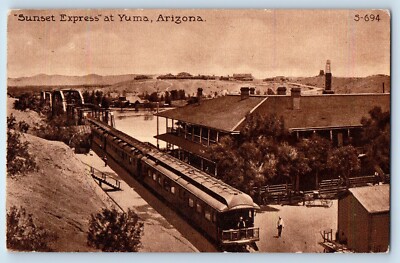 Yuma Arizona Postcard Sunset Express Train Railway Exterior View c1910 ...