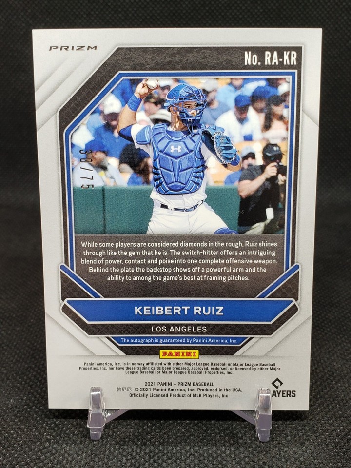 KEIBERT RUIZ #30/75 Auto RC Red Wave 2021 Panini Prizm Rookie ...