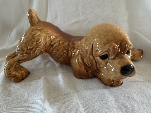 VTG Goebel Germany Tan Cocker Spaniel Puppy Dog Porcelain Figurine Gift ...