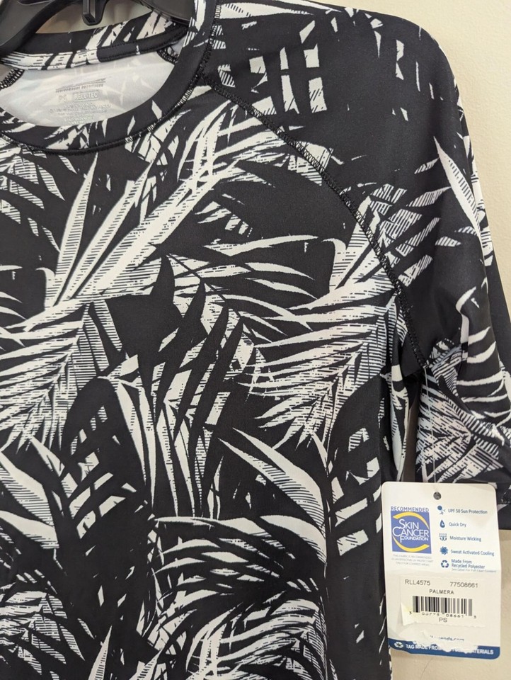 NWT Reel Legends Petite Small SS Activewear "Palmera" Print Top | eBay