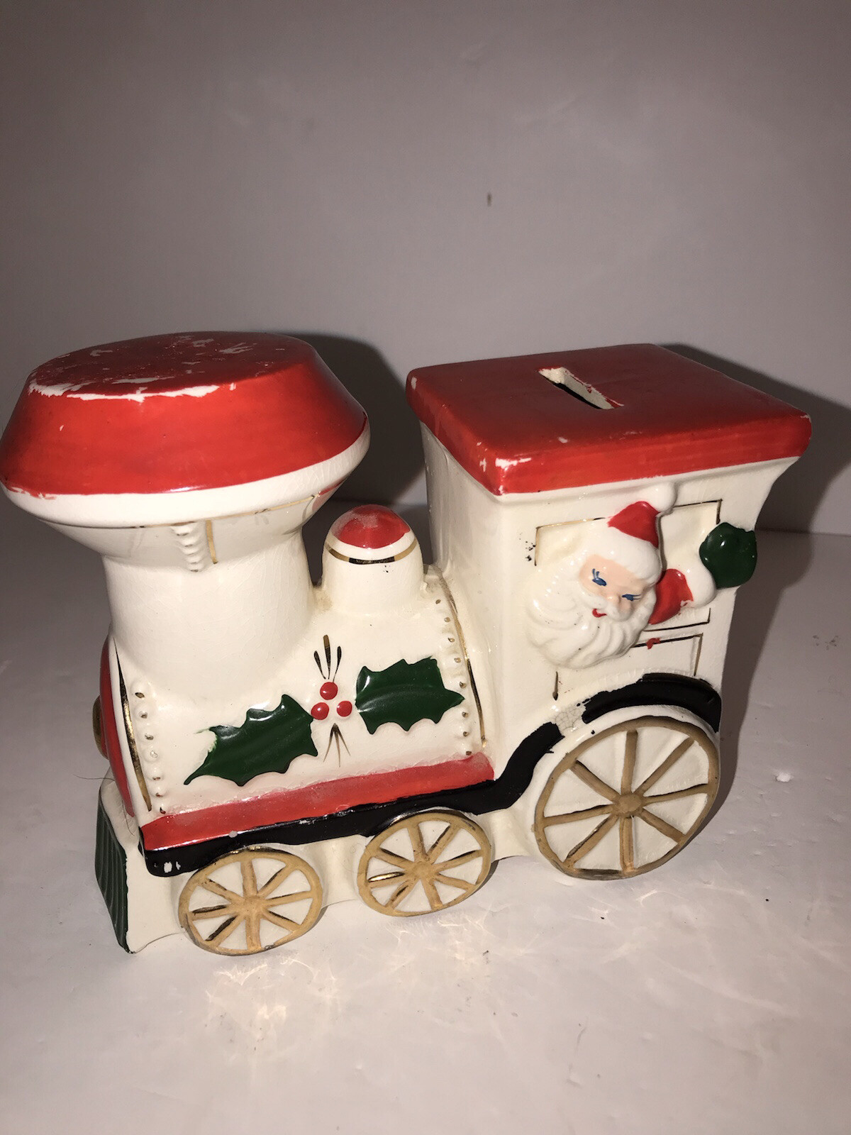 Vintage CeramiC Christmas Train and Santa Bank Figurine 1960’s Japan ...