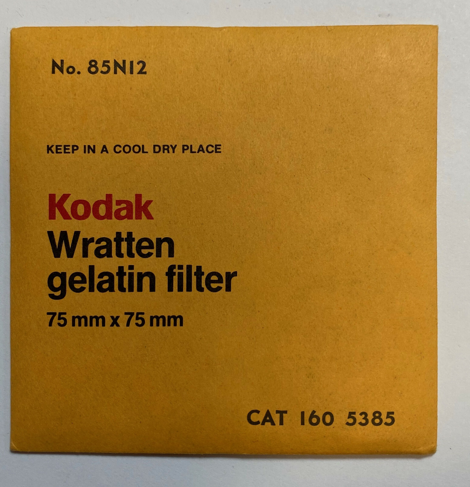 KODAK WRATTEN GELATIN FILTER NO 85N12 3" or 75mm Square | eBay