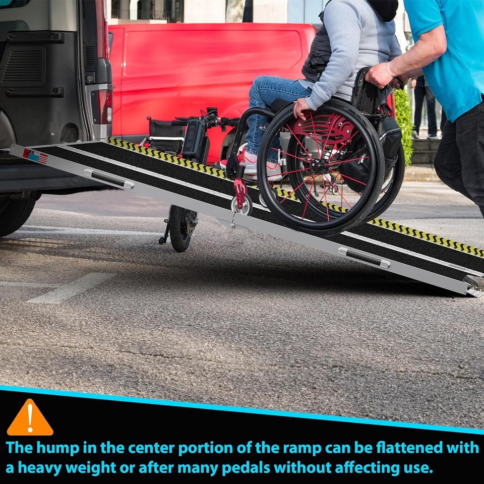 2-10ft Folding Aluminum Wheelchair Ramp Portable Mobility Scooter Non ...