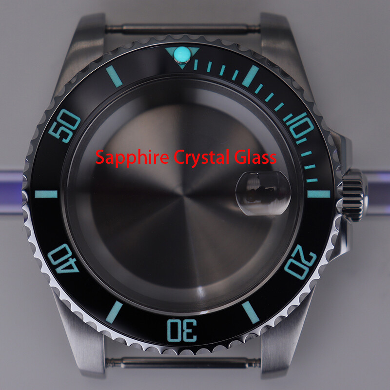 40mm Luxury men Diver Watch Cases Glass Exhibition back For Seiko nh35 ...