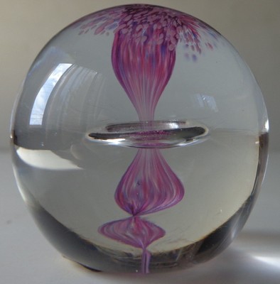 Purple Swirl Studio Paperweight Jerpoint Glass One Of A Kind ~ FREE ...
