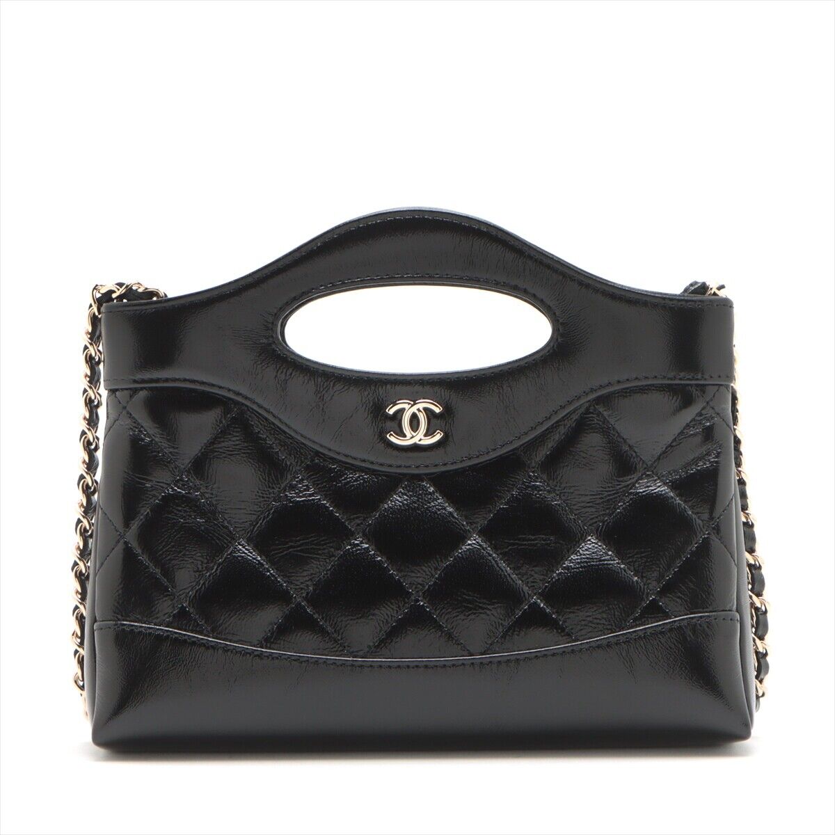 Chanel Chanel 31 Leather Chain Shoulder Bag Black Gold Metal Chanel Chanel 31 Leather Chain Shoulder Bag Black Gold Metal