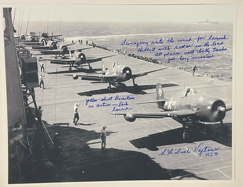 Stanley W. "Swede" Vejtasa signed WWII 1942 US Navy Ace Pilot 8.5x11 ...