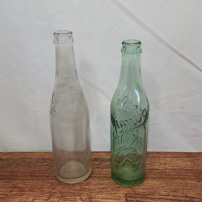 Pair antique Jimbo Soda Water Bottle Pure Beverage Embossed Glass ...