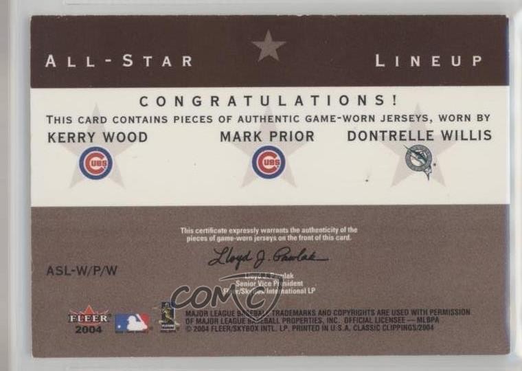 2004 Fleer Classic Clippings Triple Swatch Missing Serial Number Kerry ...
