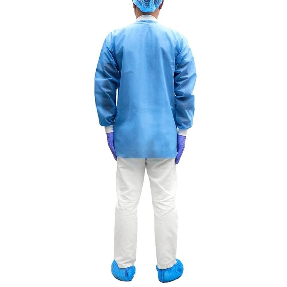 10-100 Count Disposable Lab Jackets, Unisex Hip-Length Lab Coats 45gsm ...