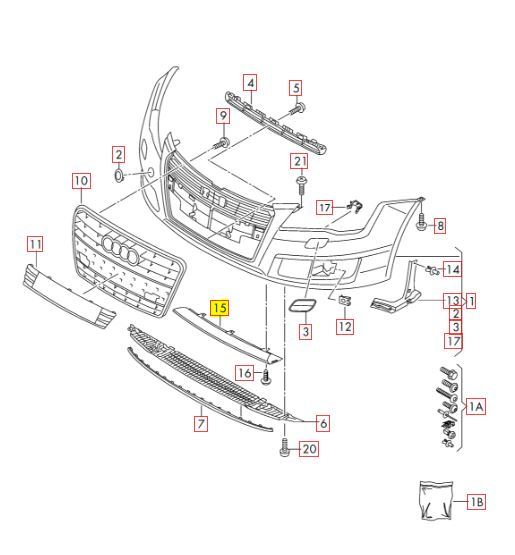 Genuine Platinum Grey Strip Audi A7 Sportback 4ga OEM 4G8807717A1RR for ...