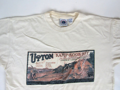 Vtg 80s 90s Upton Kamp Kook Kit Camping Stove Promo T Shirt 1900s Boy ...