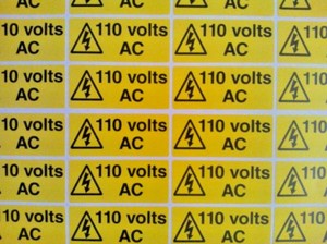 110v, 230v, 240v AC Voltage Electrical Safety Stickers | eBay