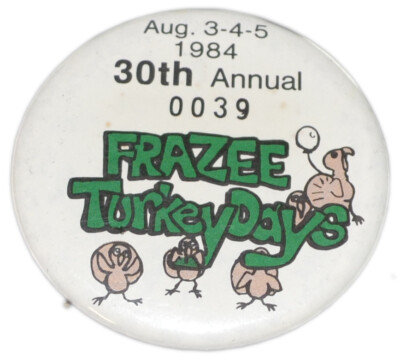 1984 Frazee Minnesota 30th Annual Turkey Days Pinback Button 4 | eBay
