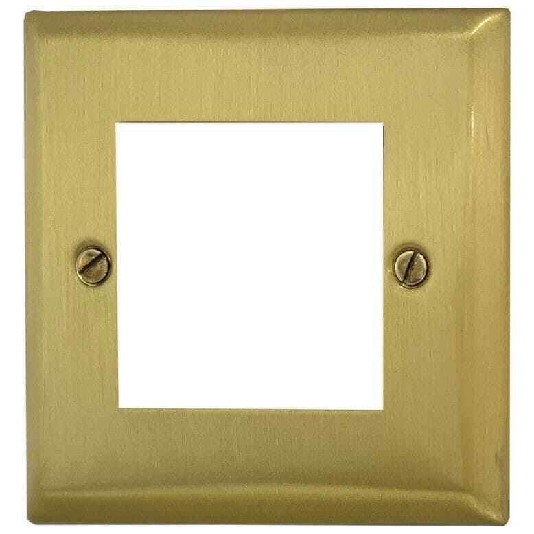 G&H SSB162 Spectrum Plate Satin Brushed Brass 1 Gang 2 Euro Module ...