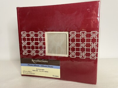 Recollections Photo Album, Red with White stitched design, holds 200 4 ...