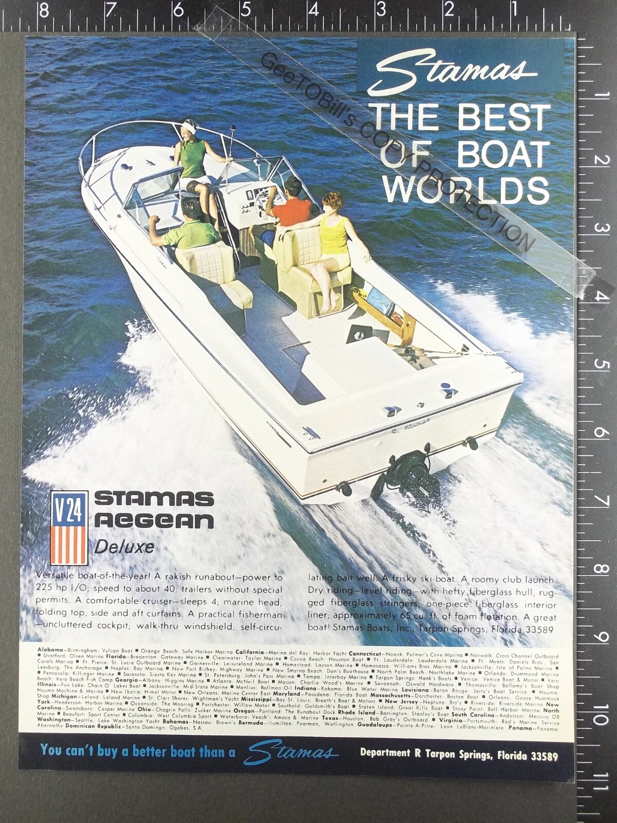 1969 ADVERTISEMENT for Stamas Aegean Deluxe V 24 motor yacht boat | eBay