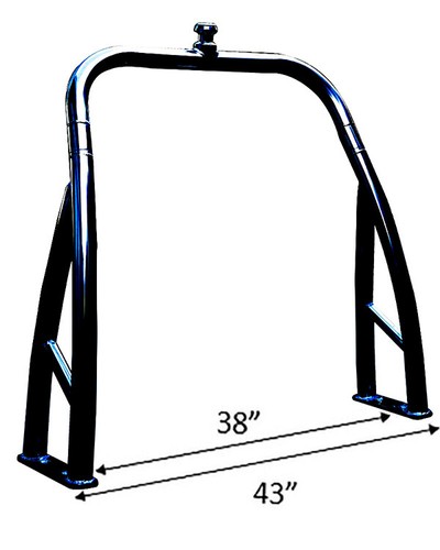 Origin Glossy Black Coated Ski Tow Bar for Pontoon Boats Universal Ski ...