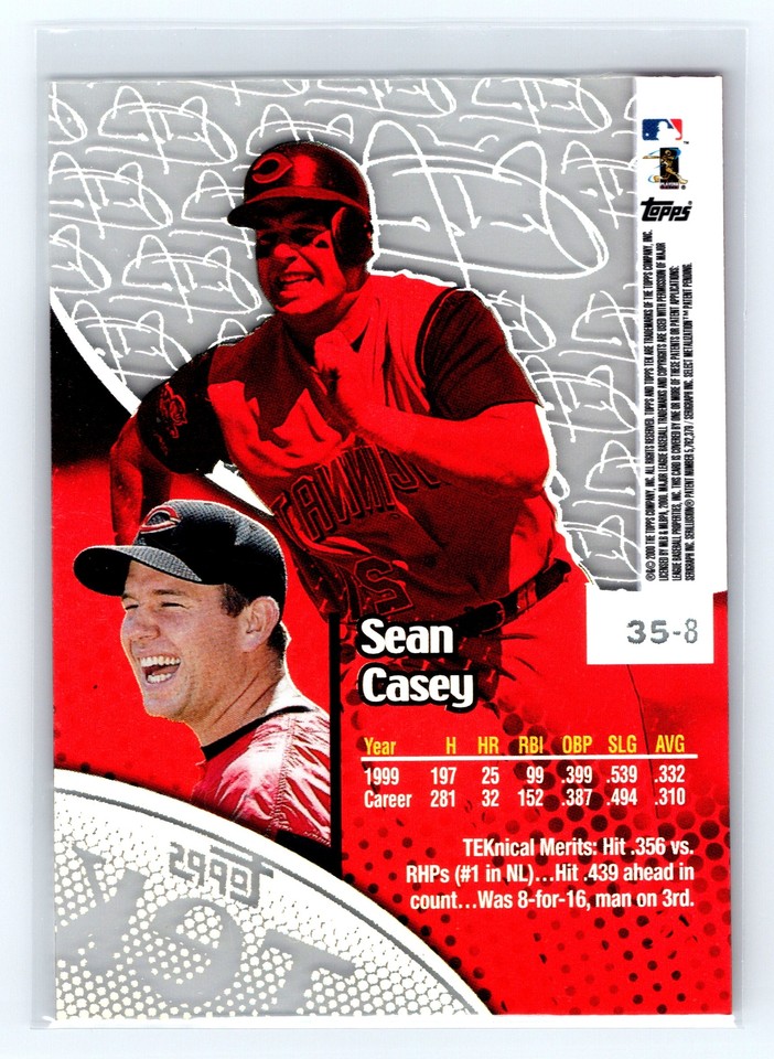 2000 Topps Tek #35-8 Sean Casey Pattern 08 Cincinnati Reds | eBay