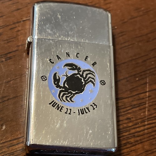 1970 Vintage Zippo Slim Cancer Crab Astrological Sign Enameled ...