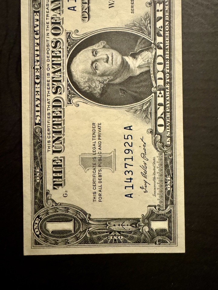 PERFECT 1957 Series A silver certificate blue seal dollar bill MUST SEE ...