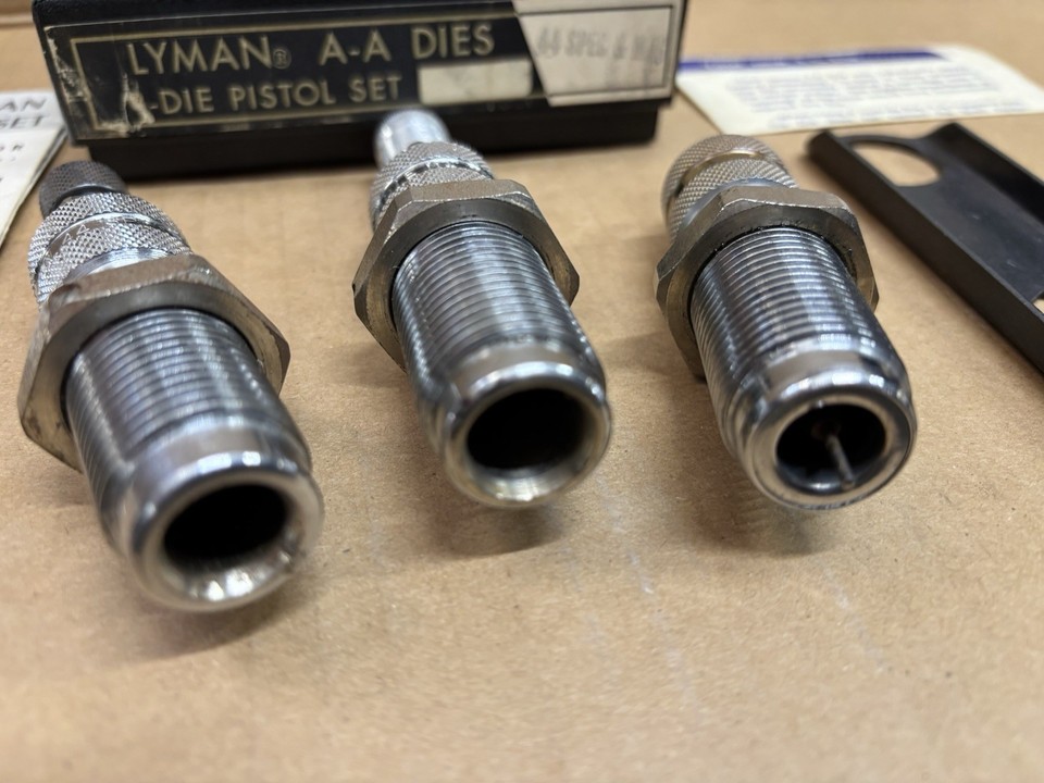 Lyman All American AA Reloading Dies 3-Die Pistol Set .44 Special & Mag ...
