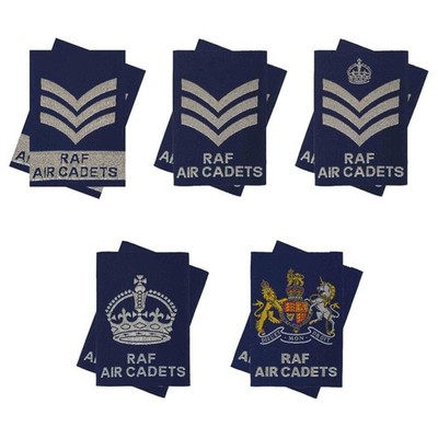 Pair of King's Crown RAFAC NCO SNCO WO Rank Slides Blue (Rank Slides ...