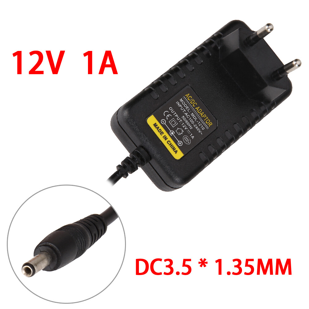 AC/DC Adapter 12V 1A Power Supply Adaptor EU/US 50/60HZ for LED Light ...