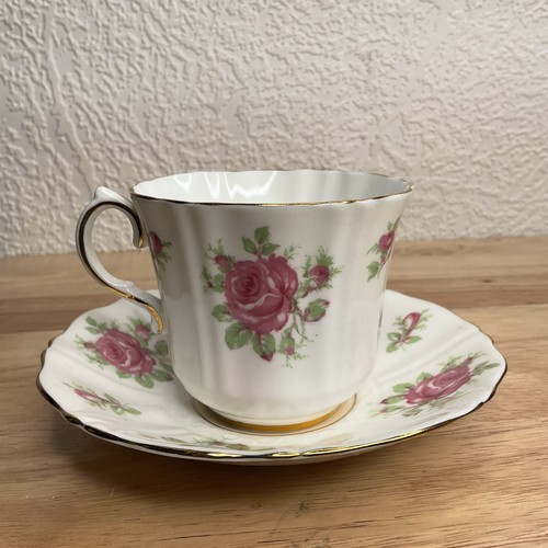 1930s Old Royal English Bone China English Teacup and Saucer Pink Roses ...