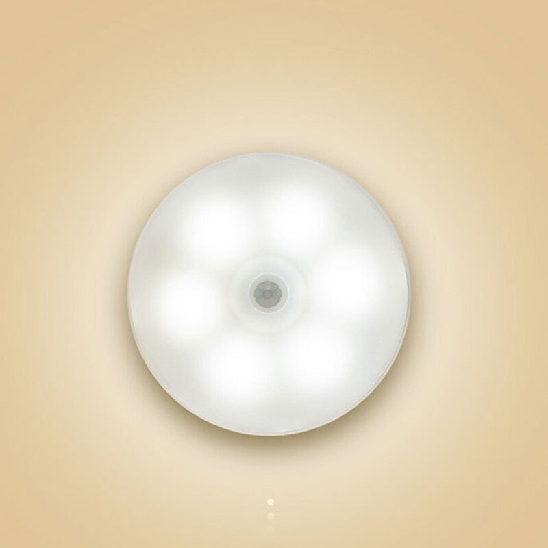 8 Led Motion Sensor Light USB Wireless PIR Battery Wall Cabinet Stair ...