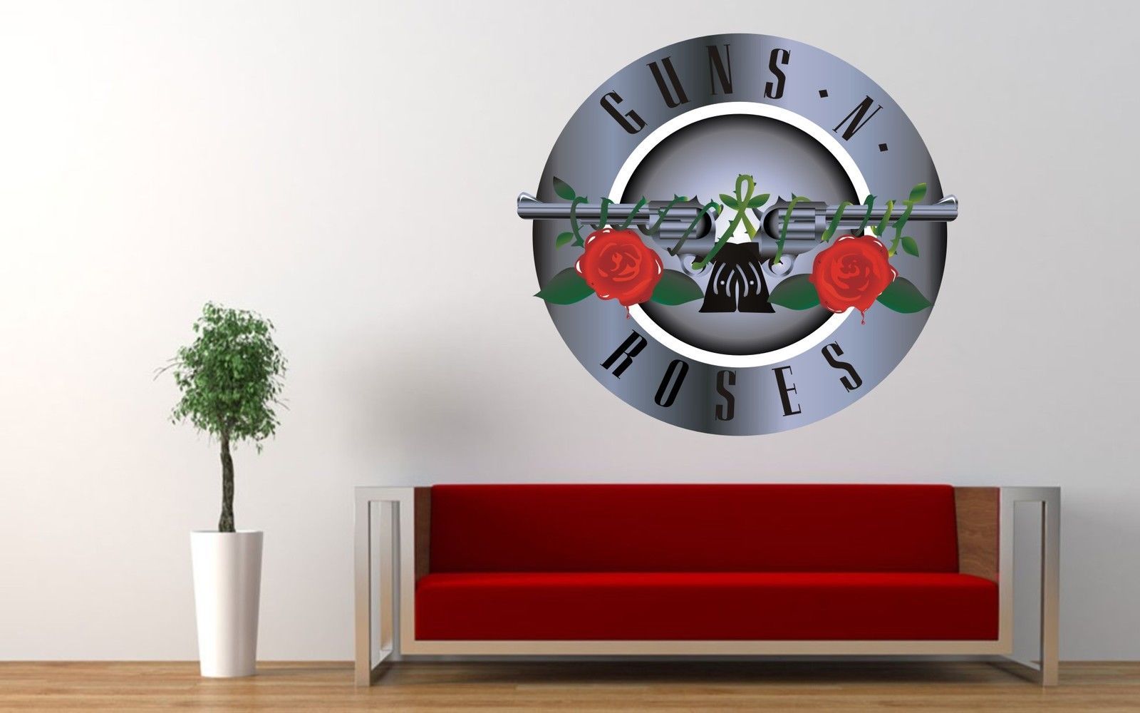 GUNS N ROSES GNR Wall Sticker Bedroom Art Decal Mural Retro Music Rock ...