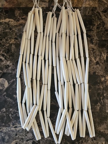 100 WHITE 2" Hairpipe Bone Beads Breastplates Chokers Bead Tribal ...