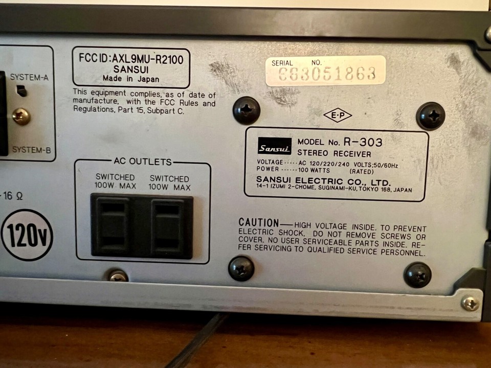 Sansui R-303 Stereo AM/FM Receiver Tested & Works | eBay