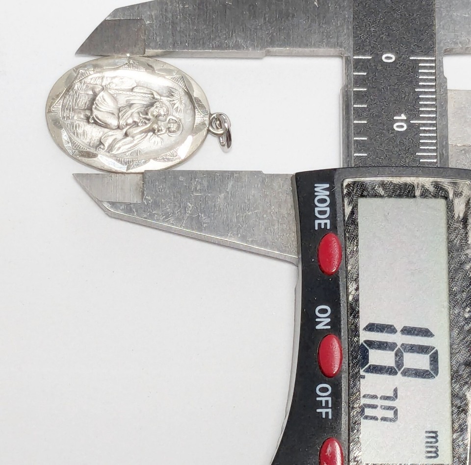 Vintage Leach & Garner Sterling Silver St. Christopher Oval Pendant ...