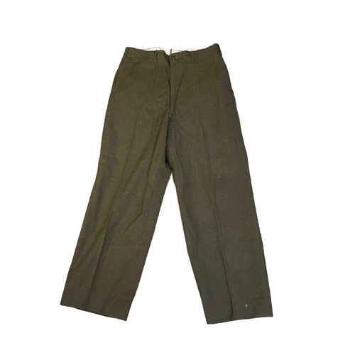 1950s Wool Military Pants Field Trousers Green Men's 32” Waist 29 ...