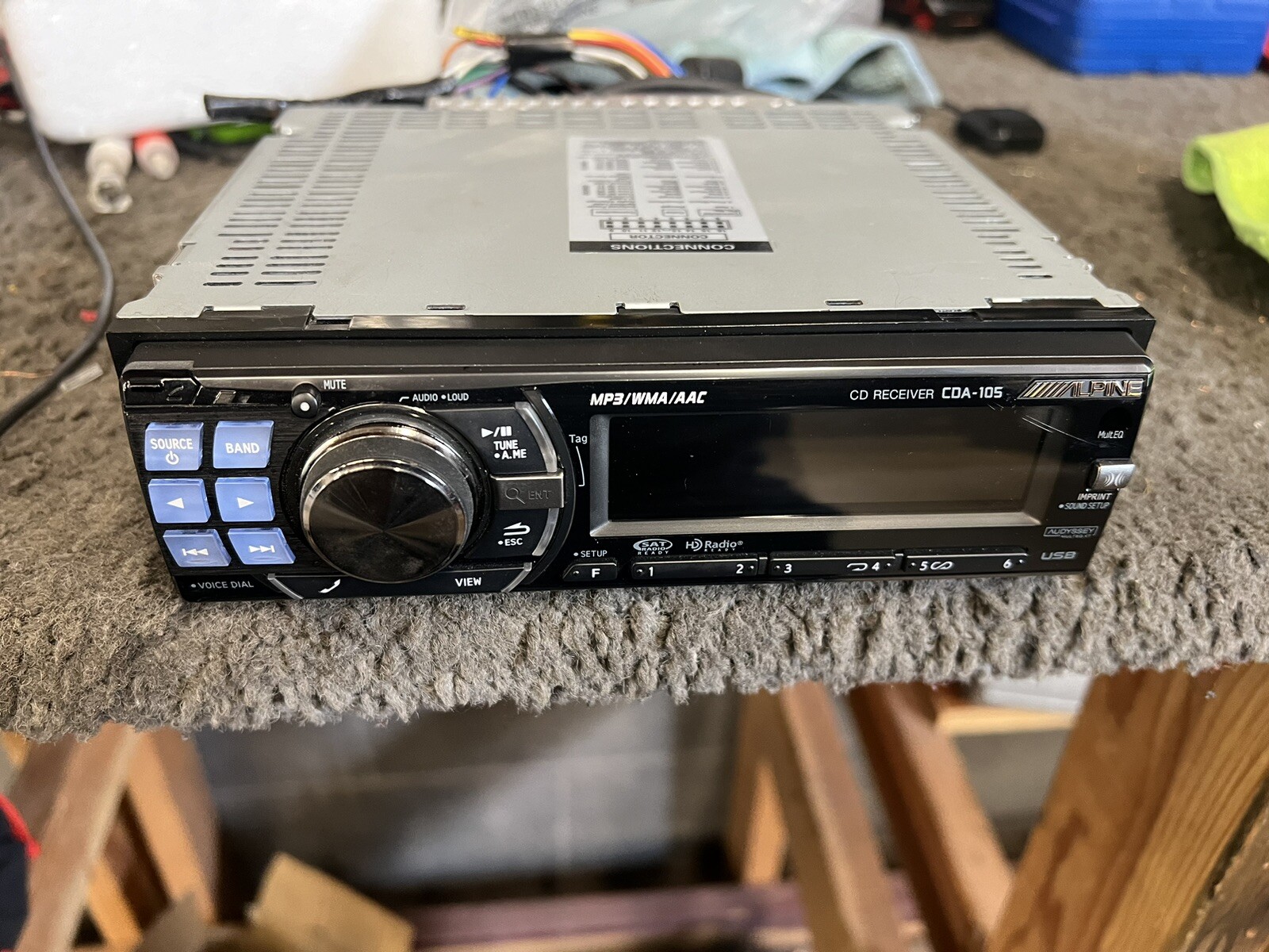 Alpine CDA-105 AM FM CD MP3 WMA USB Aux Radio "Tested & Works ...