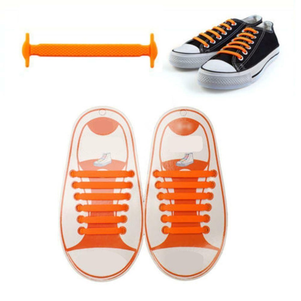 Elastic No Tie Shoe Laces Silicone Rubber shoelaces for trainers ...