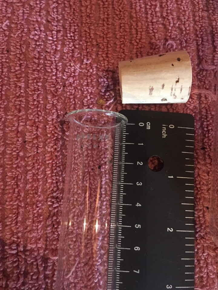 New Old Stock-12 Pyrex 25x150 Test Tubes Beaded Rim With Num 10 Cork ...