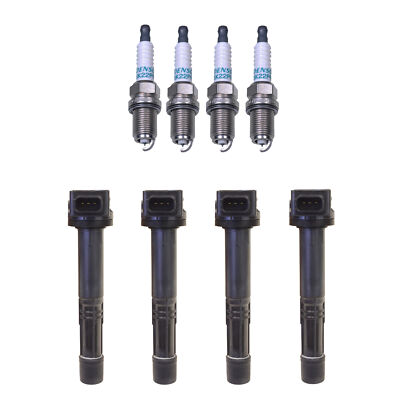 Denso 4 Ignition Coil & 4 Iridium Long Life Spark Plug 0.05 Kit For ...